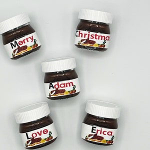 Custom Nutella Jars LABELS ONLY • Nutella Favors Labels • Christmas ...