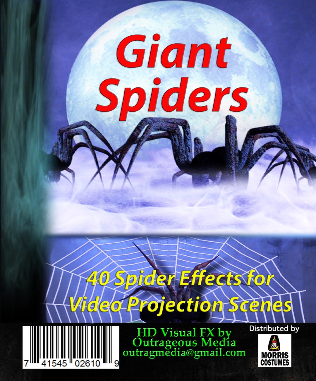 Giant Spiders USB Drive Holiday Video Projection FX, Outrageous Media ...