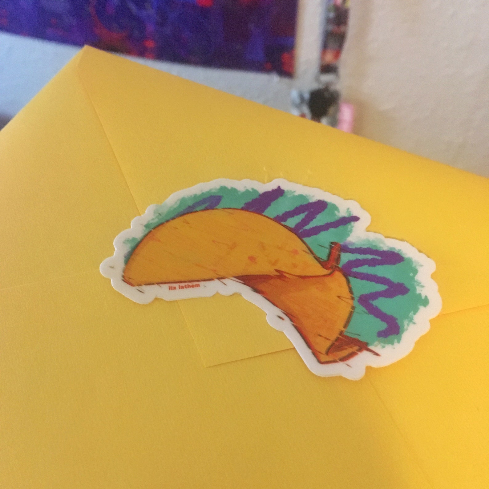 Nostalgia Tacos Vinyl Sticker // Taco Bell 90s Jazz Inspired Scribble ...