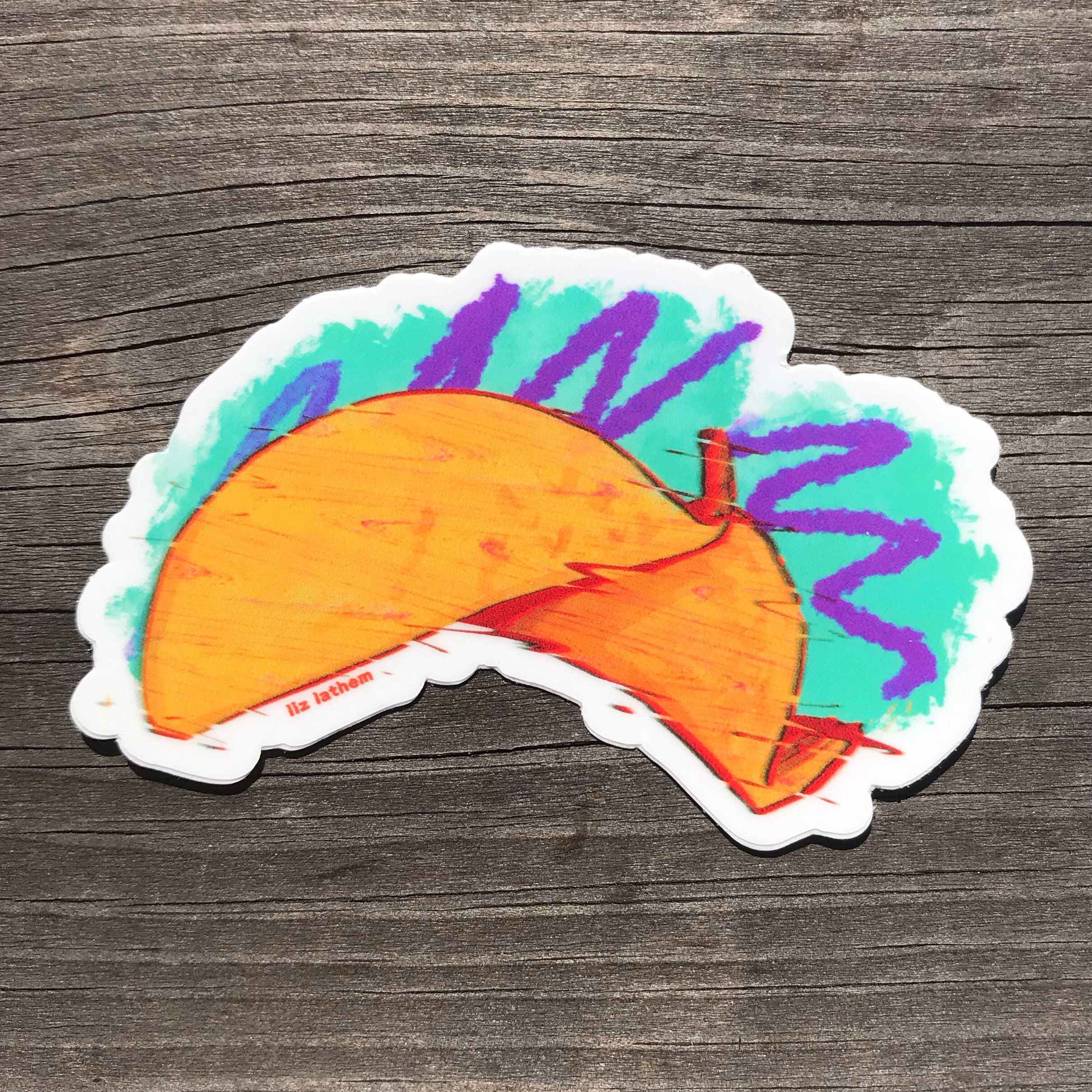 Nostalgia Tacos Vinyl Sticker // Taco Bell 90s Jazz Inspired Scribble ...