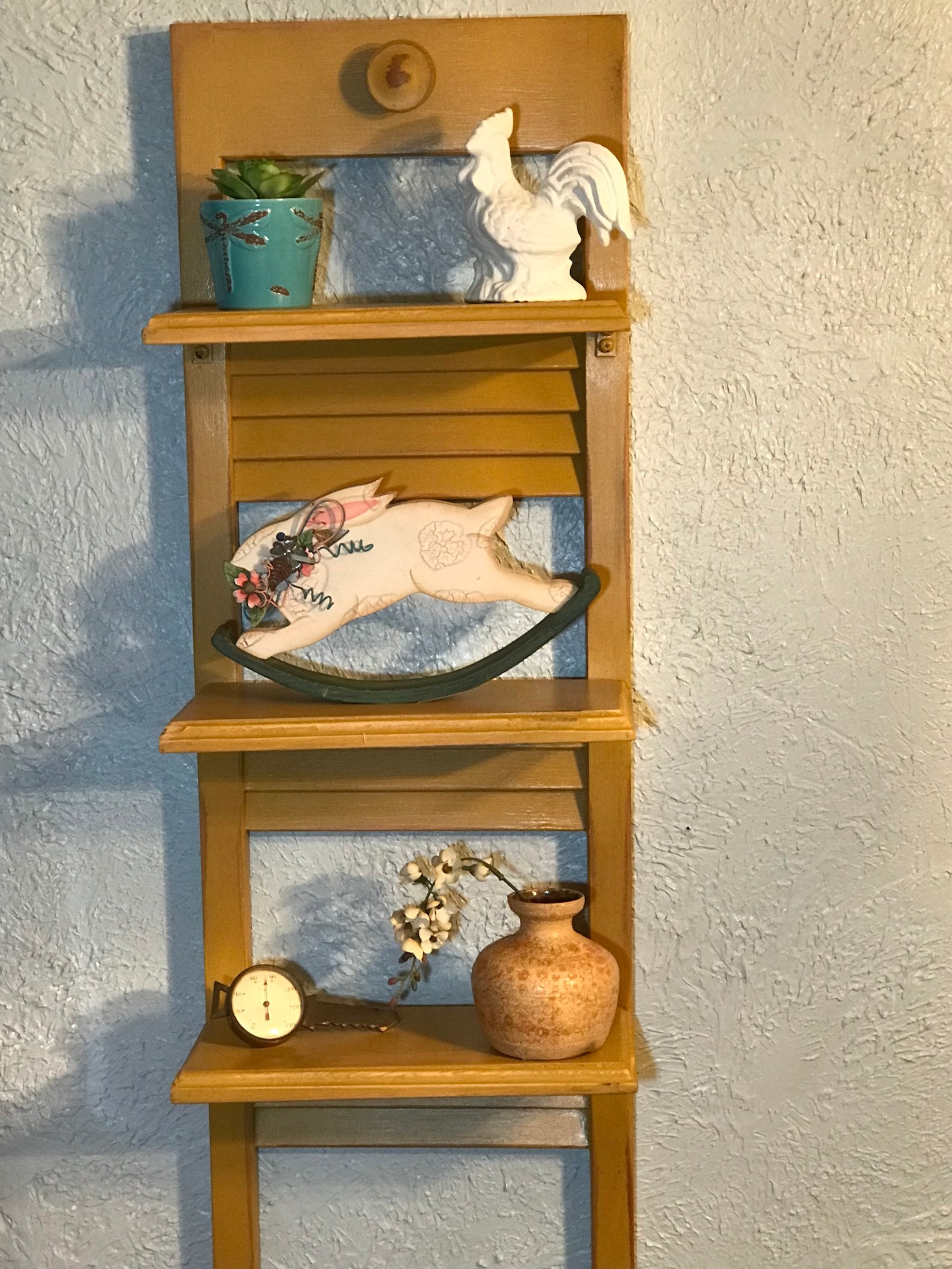 Shutter Shelf Distressed Vintage Inspired 3 Tier Home Décor Novelty ...