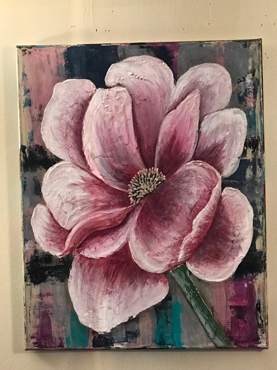 Flower, Acrilic Paint Raised - Etsy