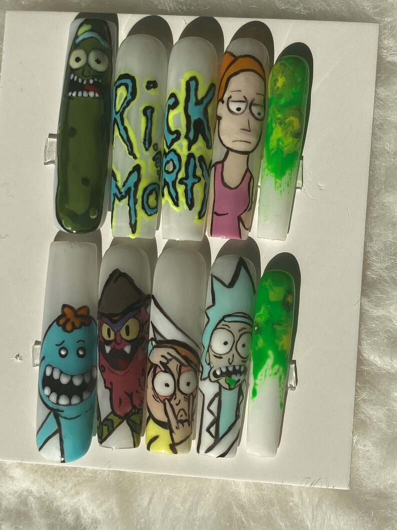 Rick and Morty Press on Nails Pop Art Press on Nails Hand - Etsy