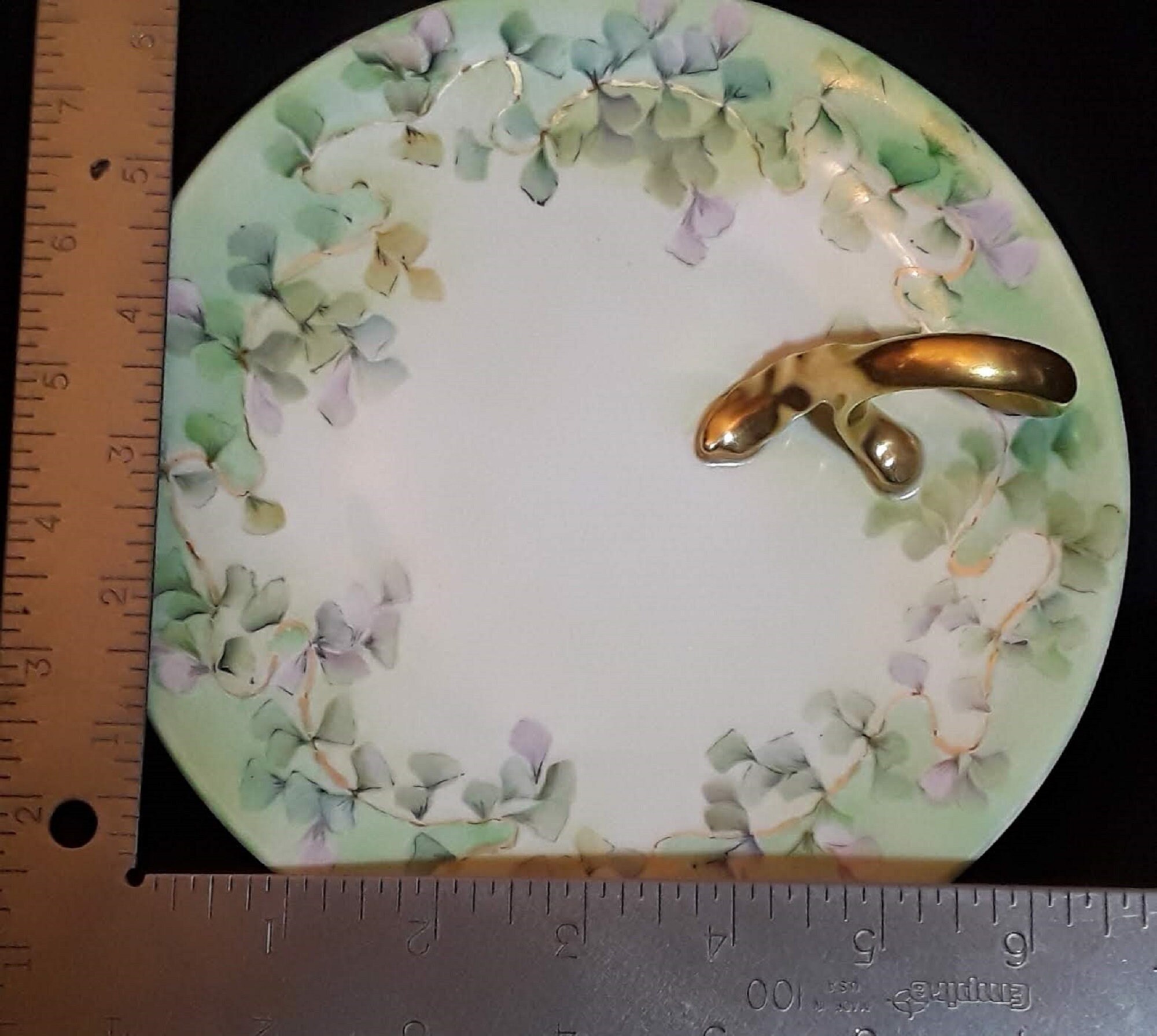 Nappy Plate/lemon Plate. Unmarked Green and Pink Pastels - Etsy