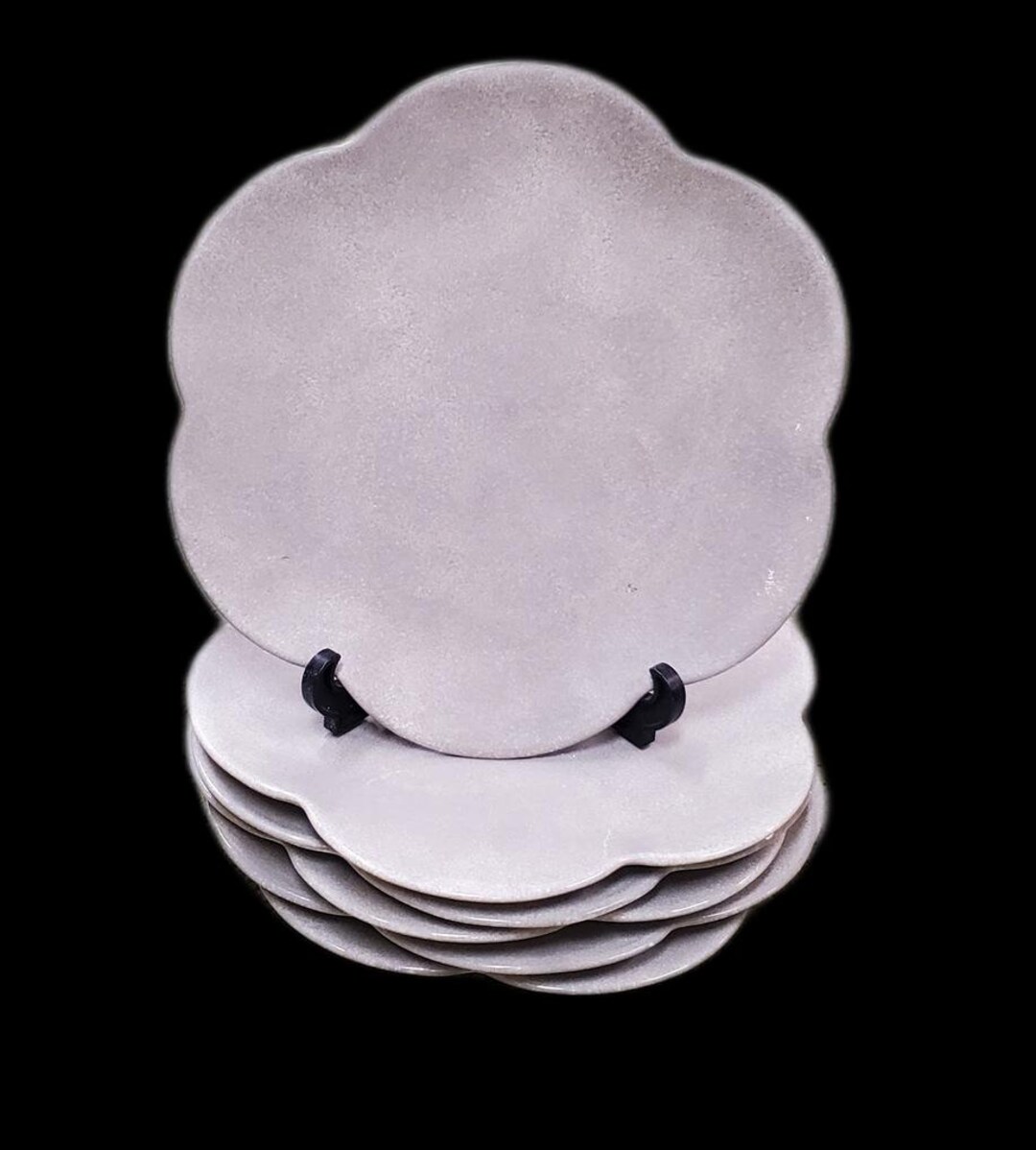 Maryse Boxer - Hand Painted Khaki Flower Petal Dinner Plates, Hand ...