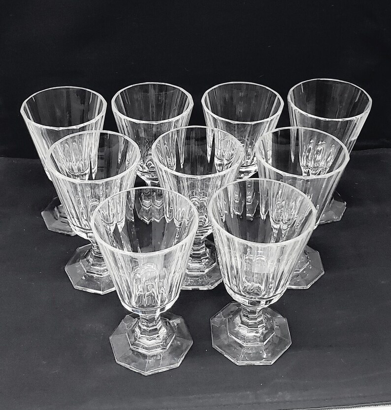 Faceted Crystal Wine Glasses. Each Glass Features an Octagon Foot - Etsy