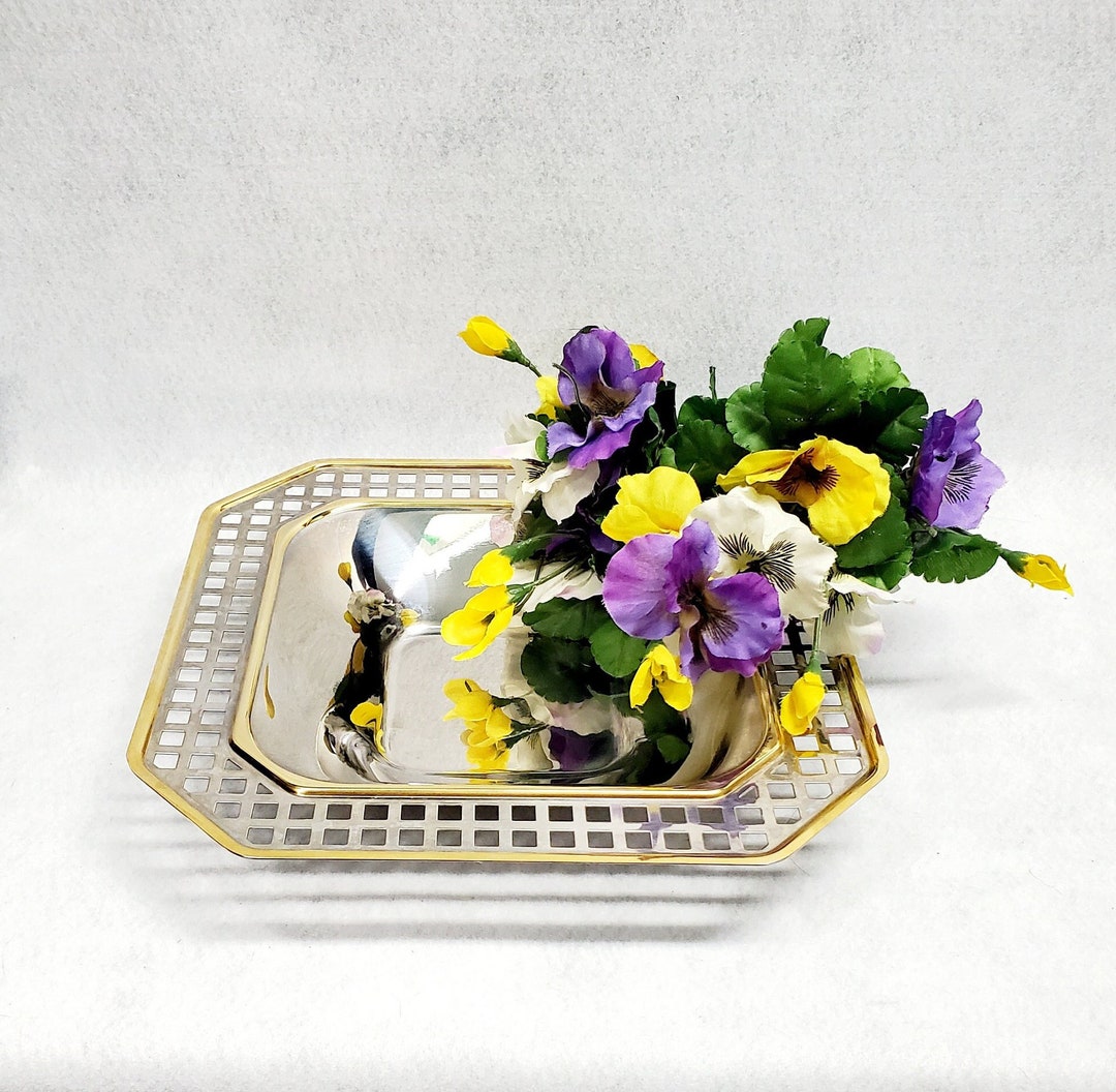 Half Off! INOXPRAN Linea Orchidea, Italy. Stainless Steel and 24K Gold ...