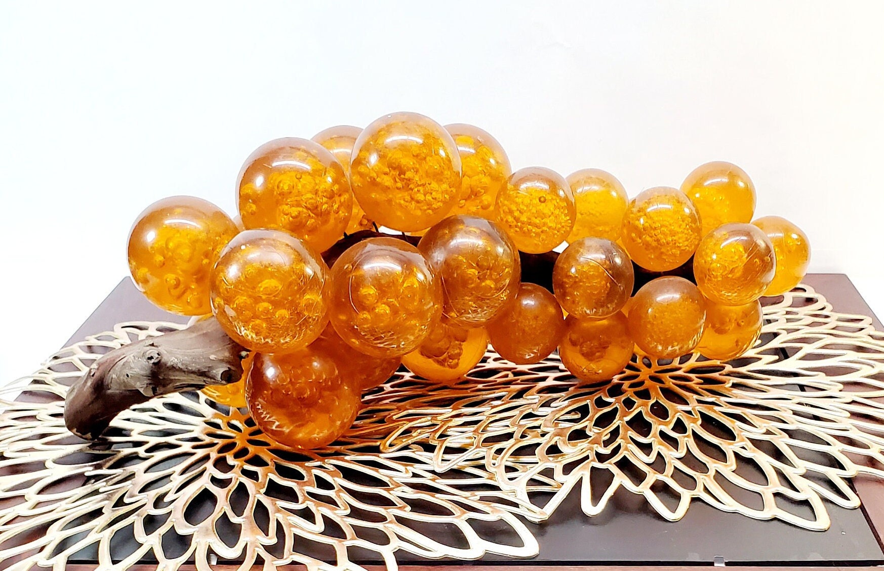 Amber Lucite Grapes on Driftwood 21 Inches - Etsy