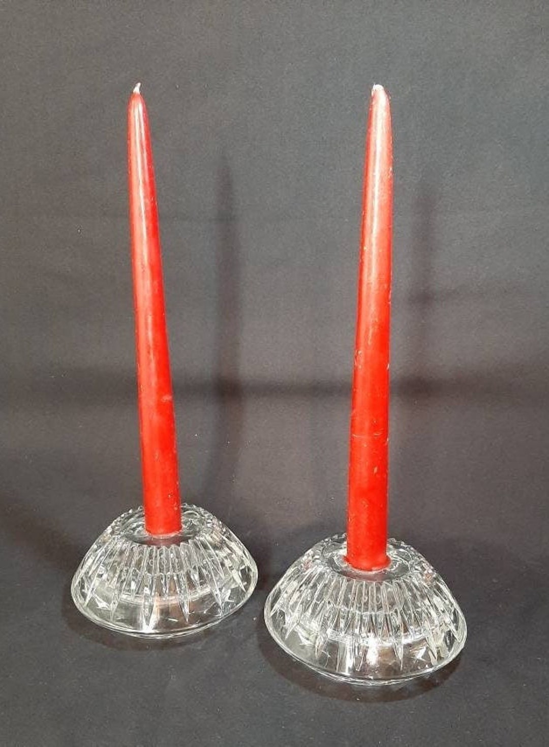 Princess House Highlights Crystal Three-way Candle Holders Pillar ...