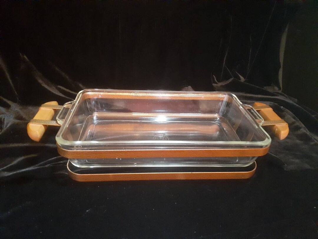 Pyrex Clear Glass Rectangular Casserole Bake 1.5 Litre 231 With Metal ...