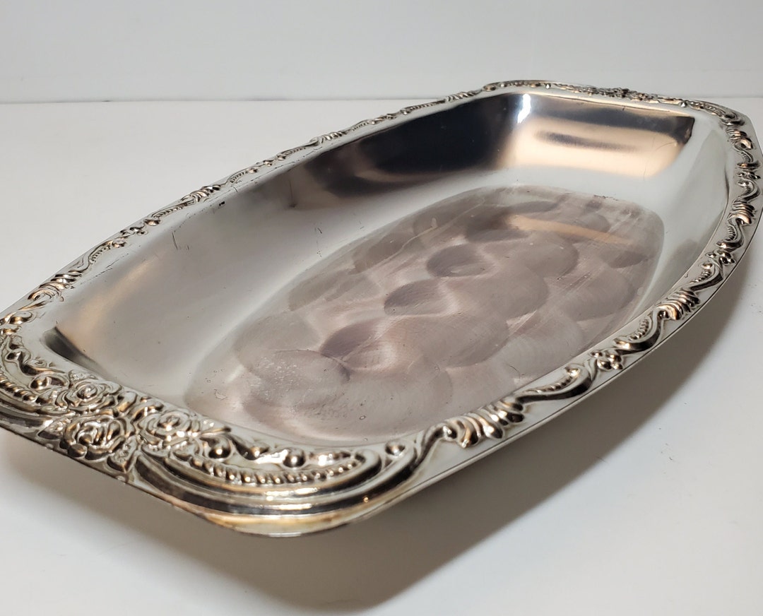 Pearlized Silver Ware Stainless Steel Serving Dish Tray Platter - Japan ...
