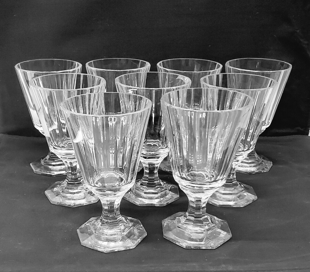 Faceted Crystal Wine Glasses. Each Glass Features an Octagon Foot - Etsy
