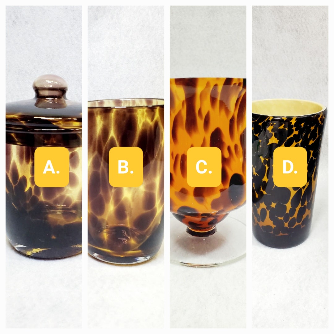 Vintage Tortoise Shell Art Glass Bathroom Accessories - Etsy