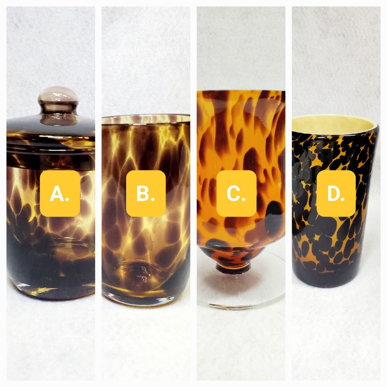 Vintage Tortoise Shell Art Glass Bathroom Accessories - Etsy