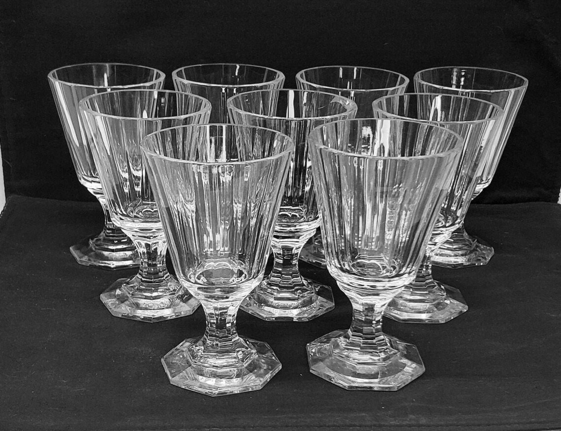 Faceted Crystal Wine Glasses. Each Glass Features an Octagon Foot - Etsy