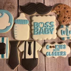 Boss Baby Cookies. Birthday Cookies, First Birthday, Baby Boy - Etsy
