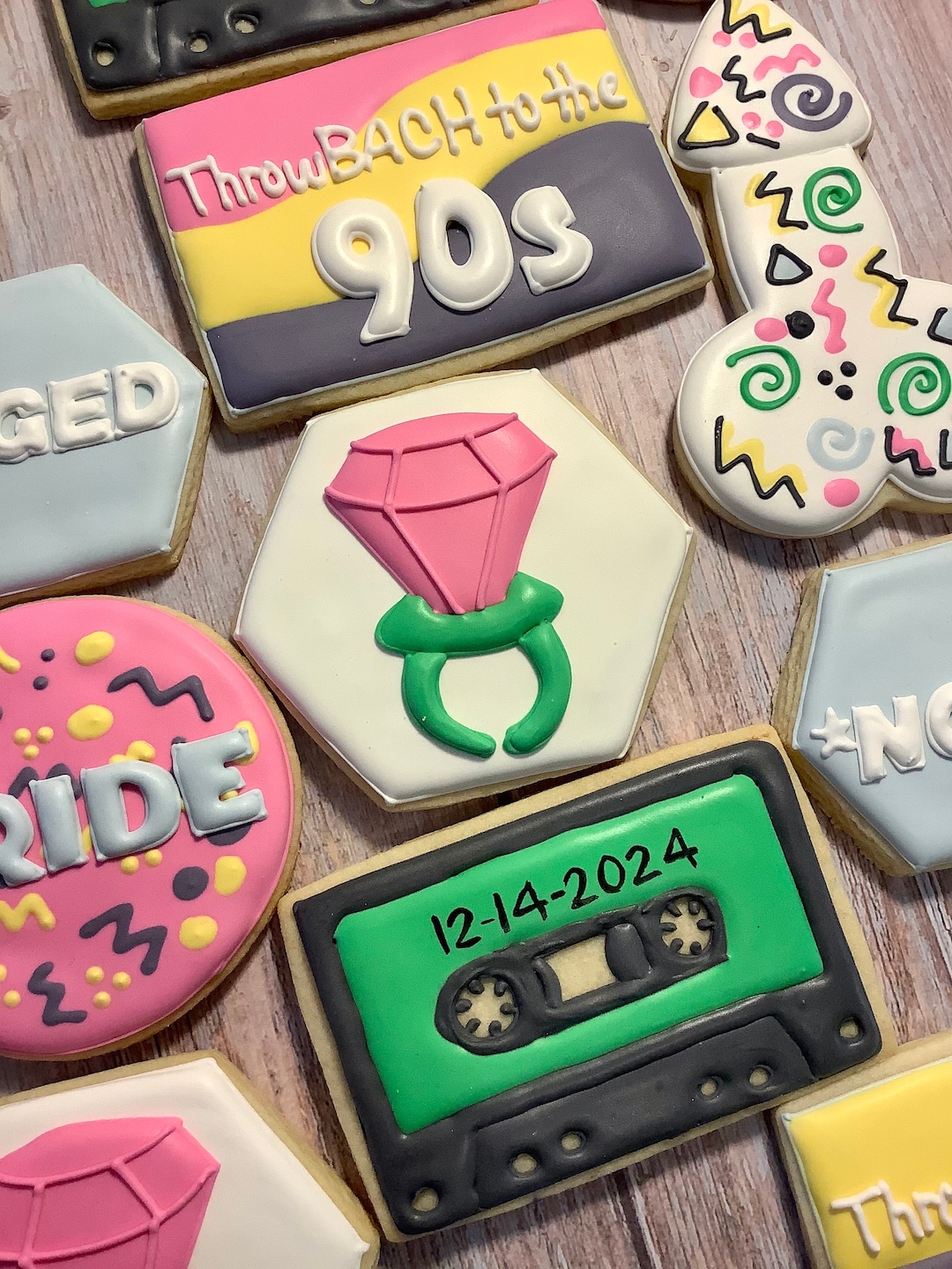 90s Themed Bachelorette Cookies, Bride-to-be, Bridal Party Cookies ...