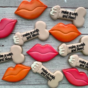 Naughty Penis and Lip Birthday Sugar Cookies, Adult Party Cookies - Etsy