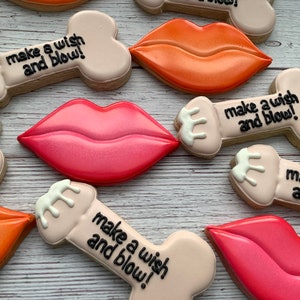 Naughty Penis and Lip Birthday Sugar Cookies, Adult Party Cookies - Etsy