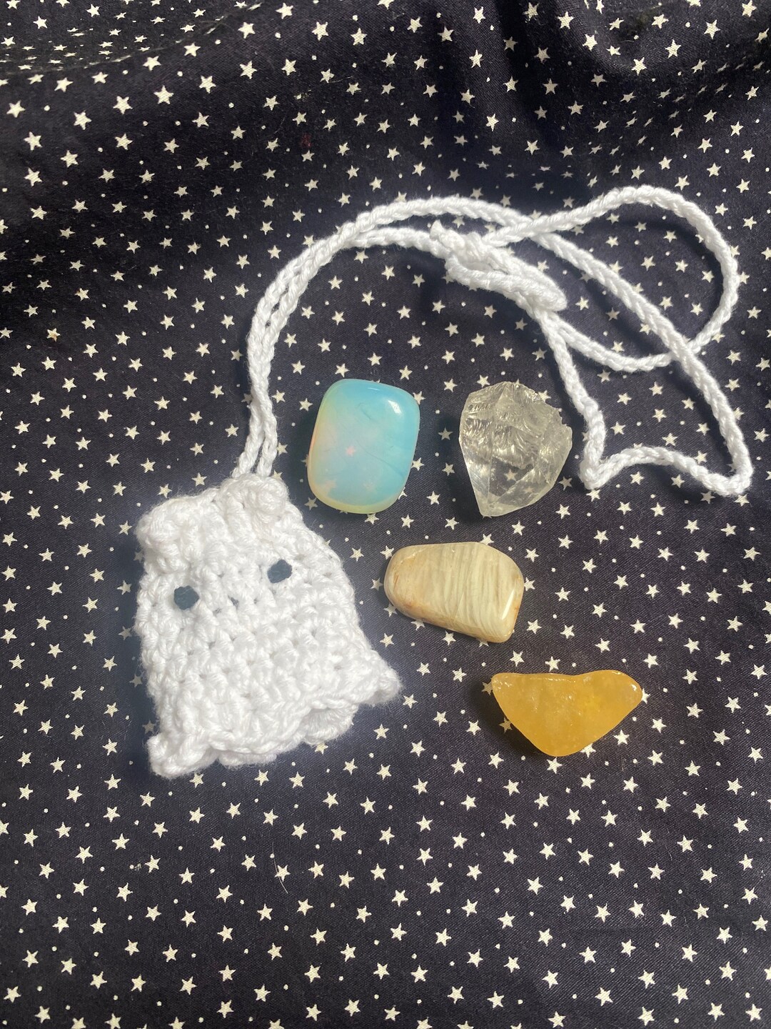 Ghost Crystal Necklace Pouch crystal Wearing crystal Bag Dice Pouch ...