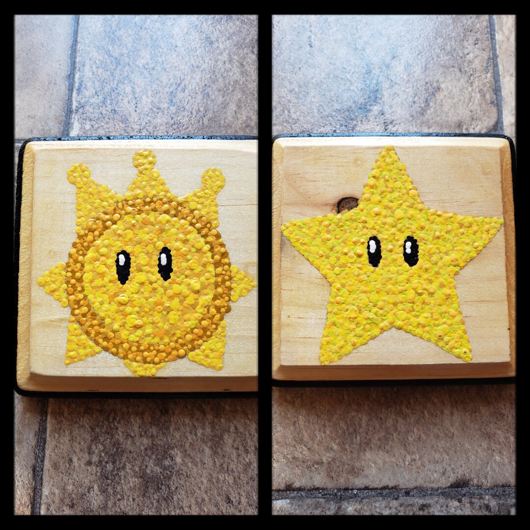 Mario Sun & Star Paintings - Etsy