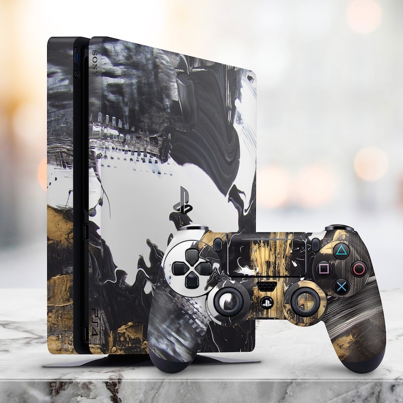 PS5 Skin Black PS4 Oil Pattern Skin PS4 skin Abstract Marble | Etsy