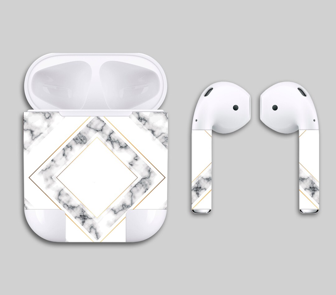 White Marble Airpod Skin Wrap Apple Air Pod 1 2 Decal Gold - Etsy