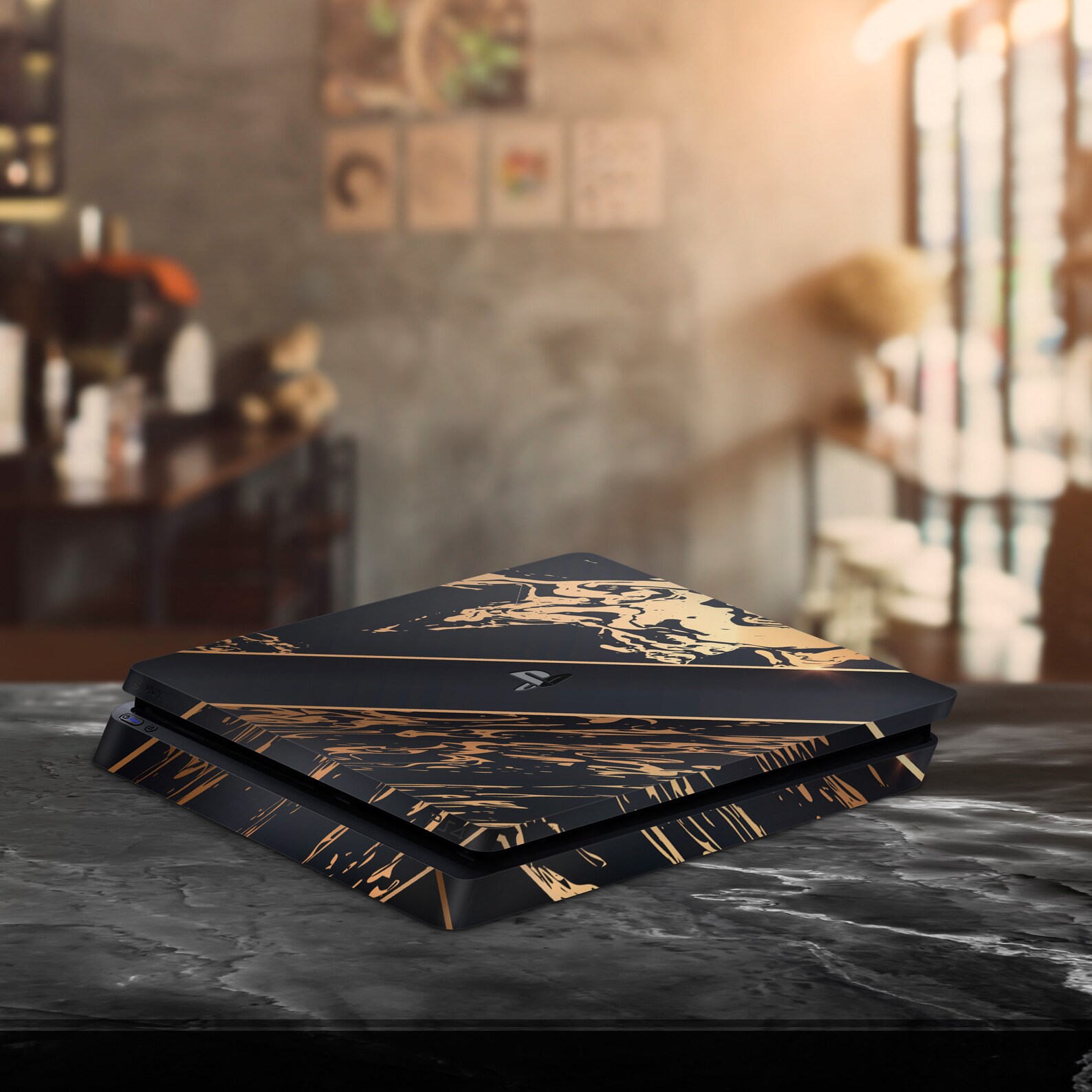 PS5 Skin Geometric PS4 Skin Black Marble PS4 Skin Gold Stripes - Etsy