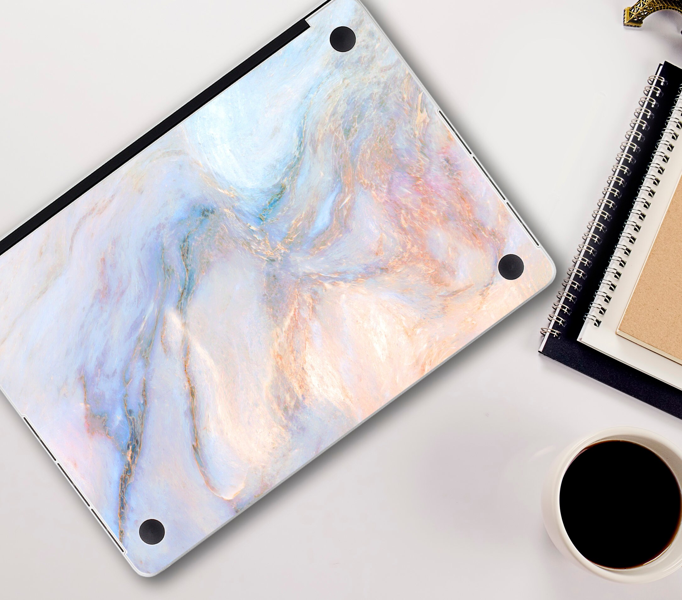 Pink Blue Pastel Colorful Laptop Skin Asus HP Dell Lenovo Decal Marble ...