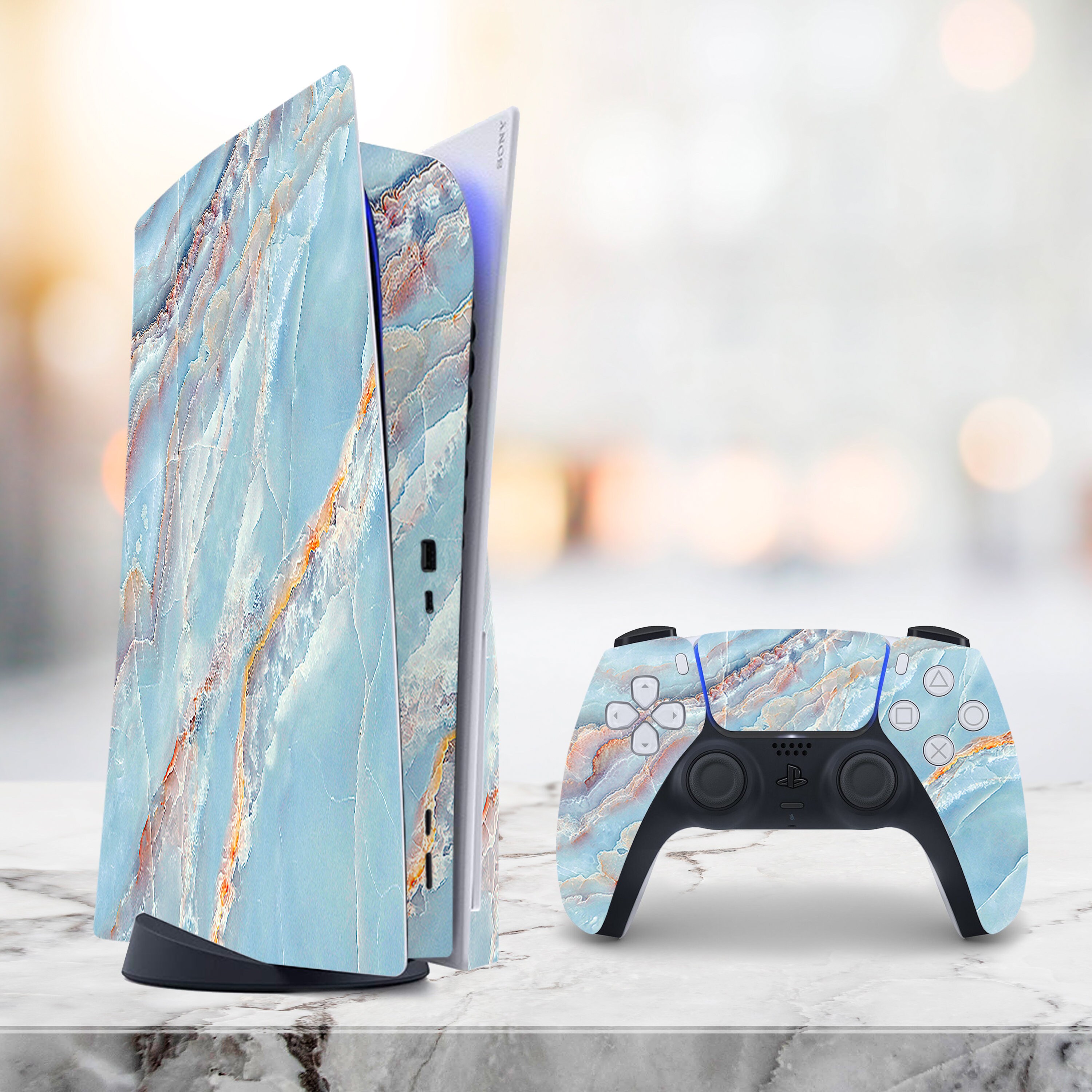 PS5 Skin Gold Ps4 Skin Ink Ps4 Skin Blue Decal Ps4 Skin Marble | Etsy