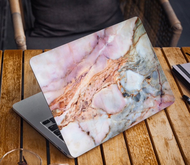 Light Pink Natural Marble Texture Laptop Skin, MacBook Skin, Computer ...