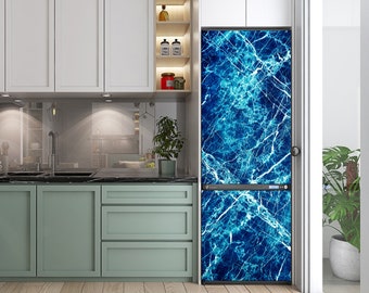 Navy Blue Marble Decal Not Metallic Fridge Cover Wall Fridge Stickers ...