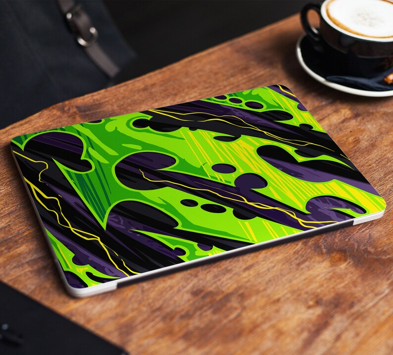 Green Marble Laptop Sticker Purple Notebook Vinyl Decal Dell - Etsy