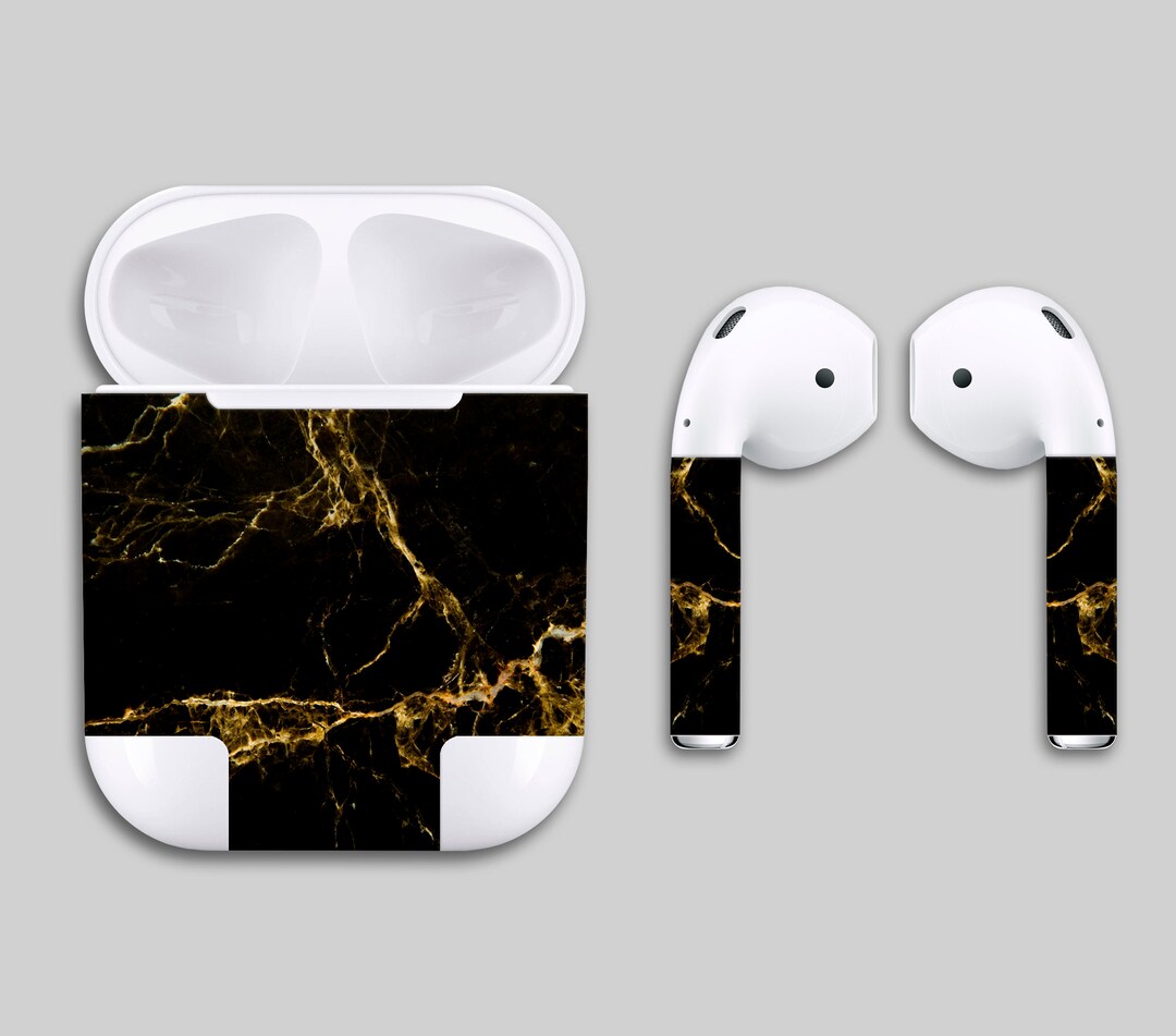 Black Marble AirPod Skin Wrap Apple Air Pod 1 2 Decal Gold Marble ...
