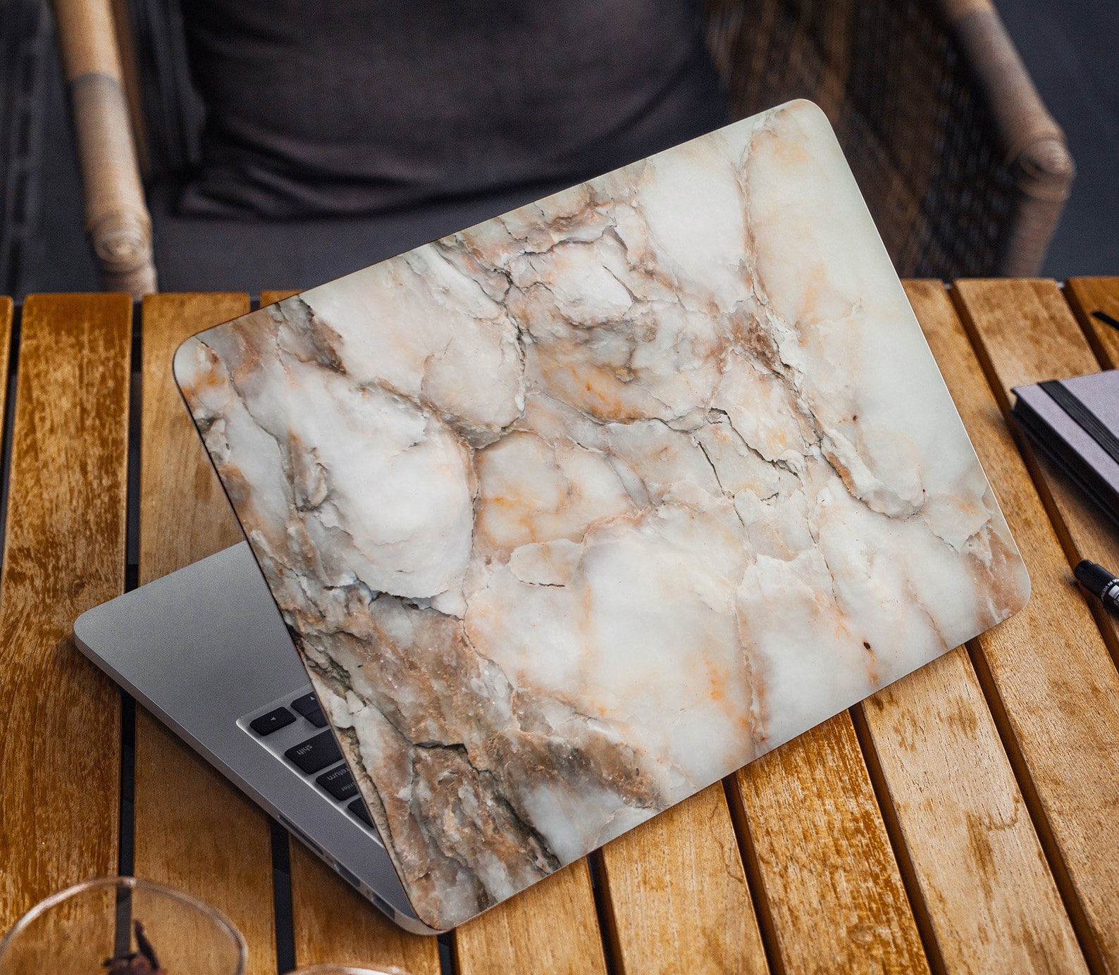 Beige Marble Laptop Skin Sticker Notebook Vinyl Decal Dell Hp Lenovo ...