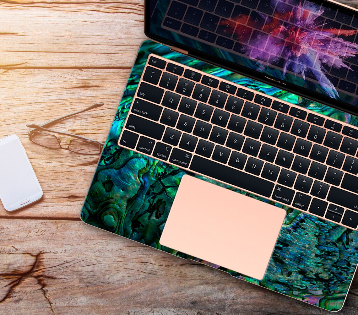 Turquoise MacBook Air 13 Skin Abalone Laptop Decal Green Marble MacBook ...
