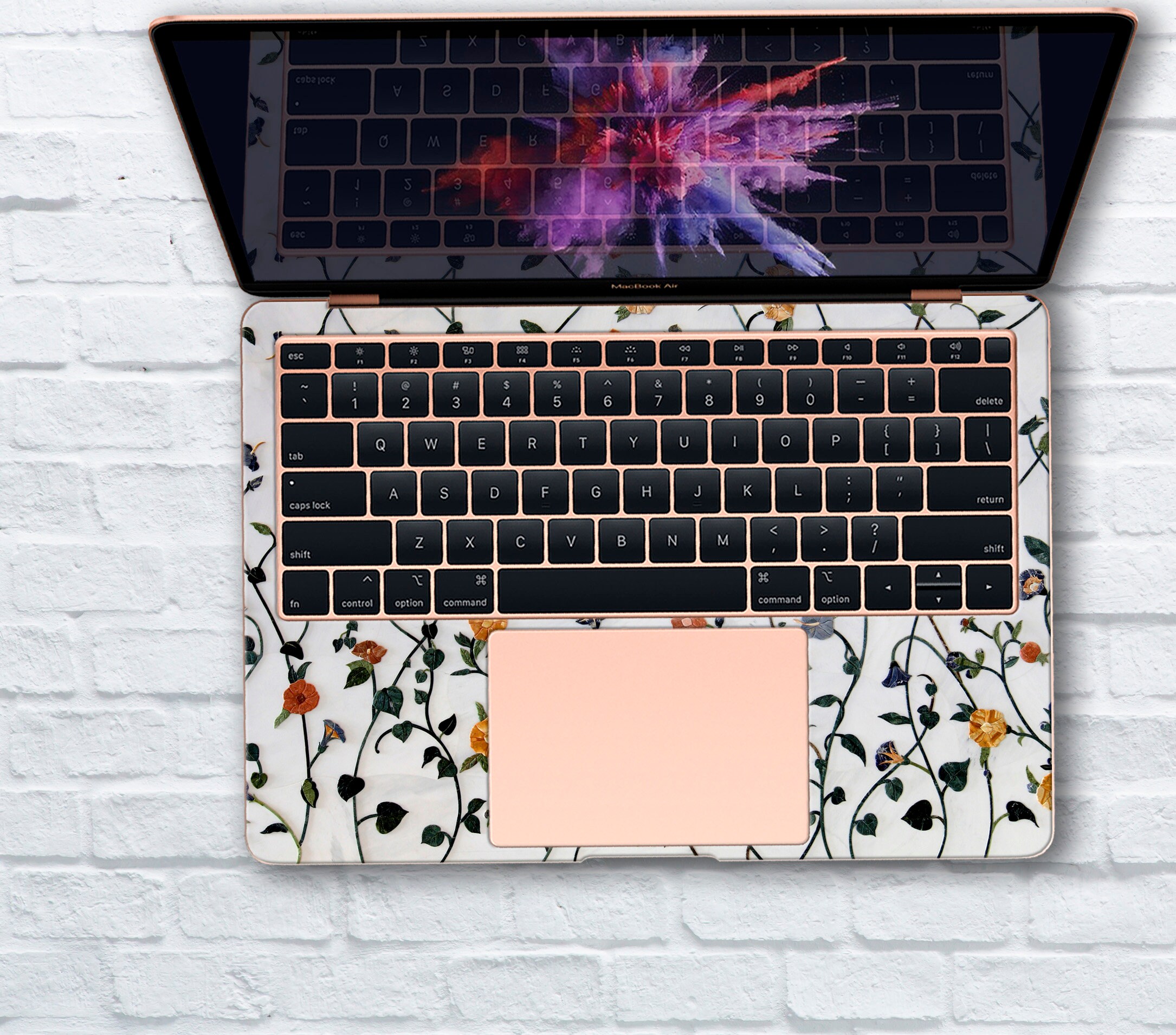 Flower Macbook Skin Macbook 12 Inch Sticker Full Coverage | Etsy