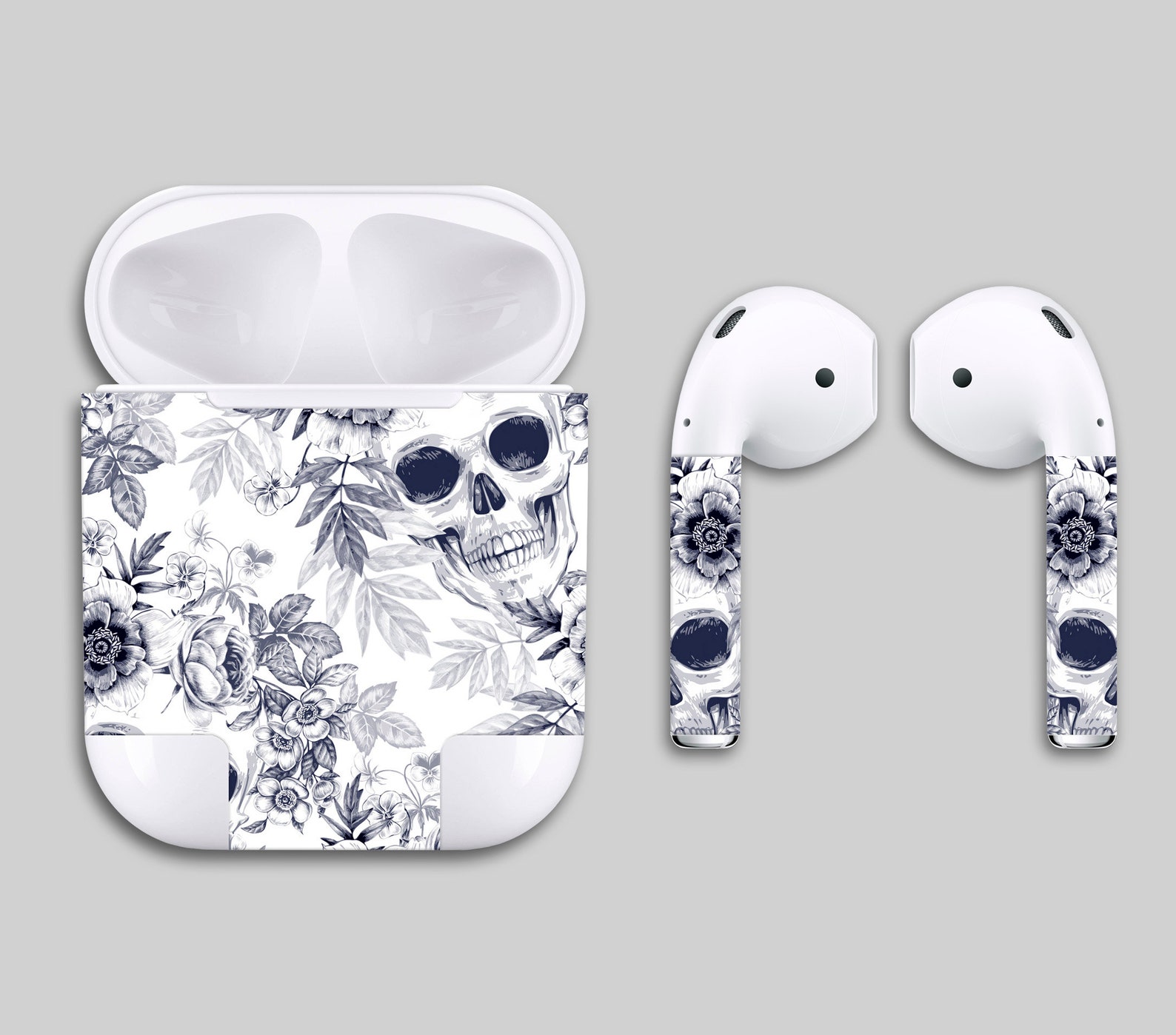 Skull Airpod Skin Wrap Apple Air Pod 1 2 Decal White Marble - Etsy