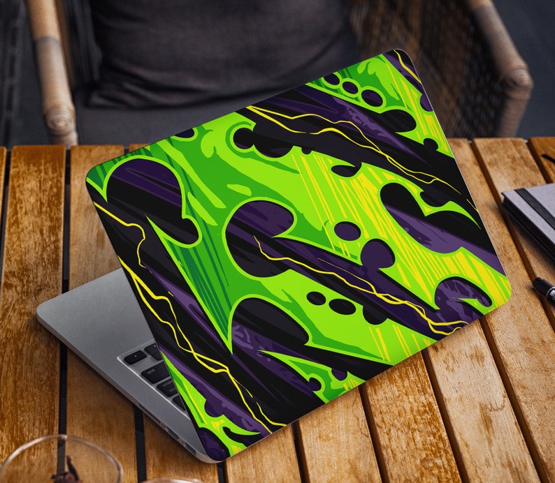 Green Marble Laptop Sticker Purple Notebook Vinyl Decal Dell - Etsy