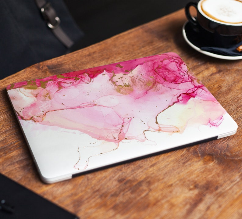 Purple Pink Gold Marble Laptop Skin Liquid Acrylic Oil Vinyl - Etsy
