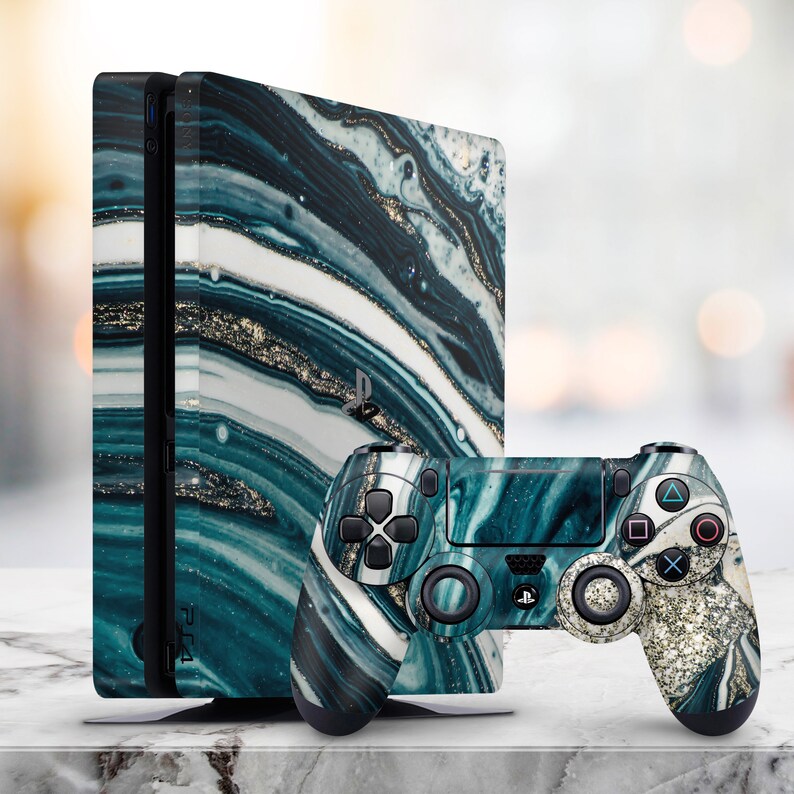 PS5 Skin Watercolor PS4 Skin Shell Marble PS4 Skin Silver PS4 | Etsy