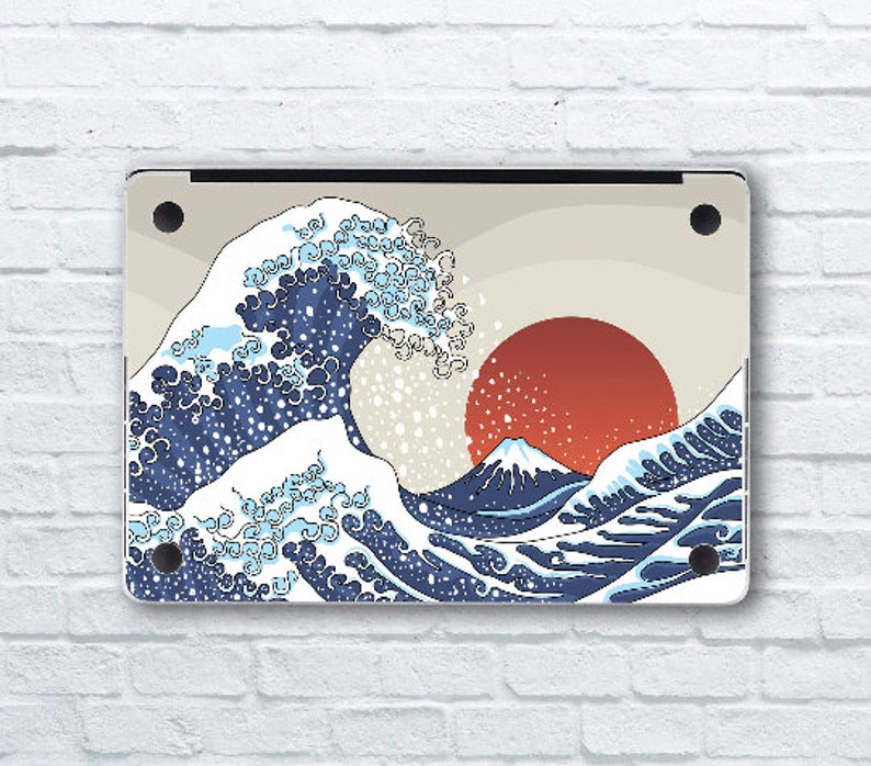 Wave Laptop Skin Sticker Great Wave Vinyl Decal Dell Hp Lenovo - Etsy
