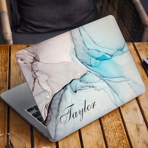 Colorful Marble Laptop Skin Custom Name Initials Vinyl Decal Dell Hp ...