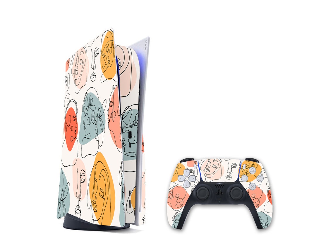 PS5 Stickers Women's Faces PS4 Fat Skin Art Pattern PS4 Slim Abstract ...