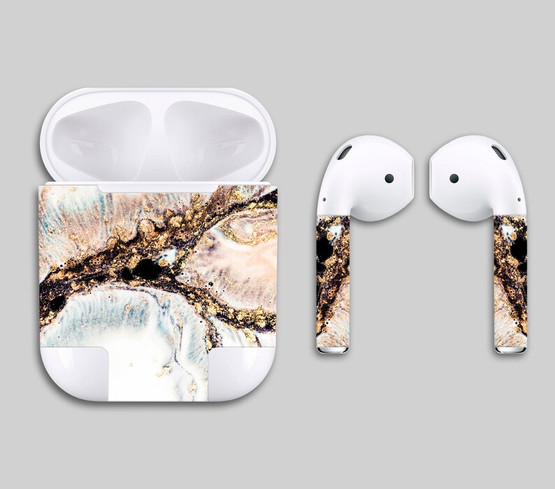 Gold Marble Airpods Skin Wrap Apple Air Pod 1 2 Decal Glitter - Etsy