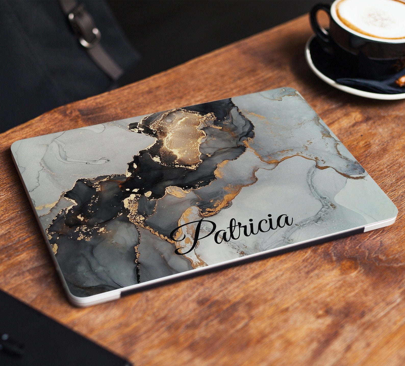 Marble Laptop Skin Sticker Name Notebook Vinyl Decal Dell Hp Lenovo ...
