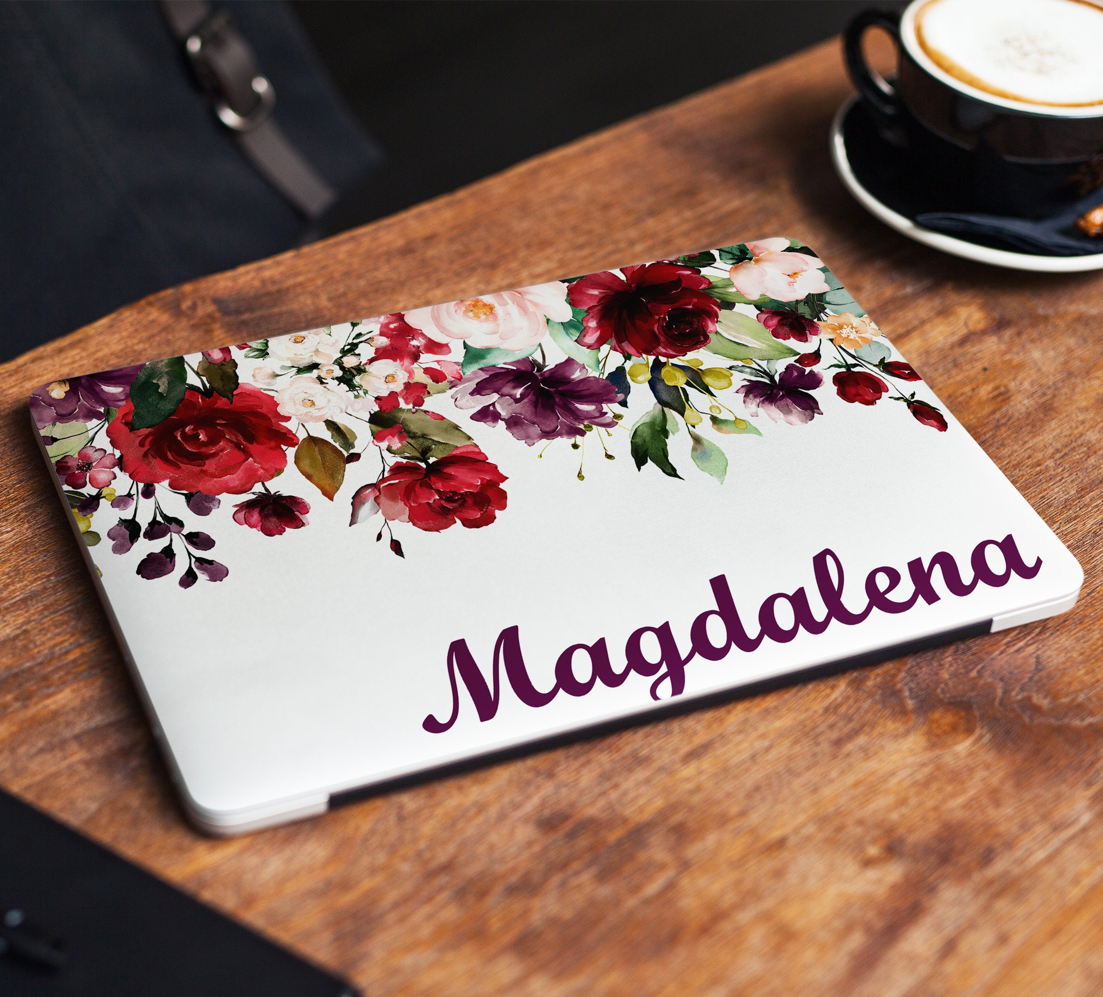 Floral Laptop Skin Sticker Name Notebook Vinyl Decal Dell Hp - Etsy