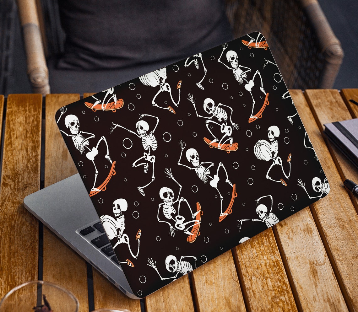 Skeletons Laptop Skin Sticker Black Notebook Vinyl Decal Dell - Etsy