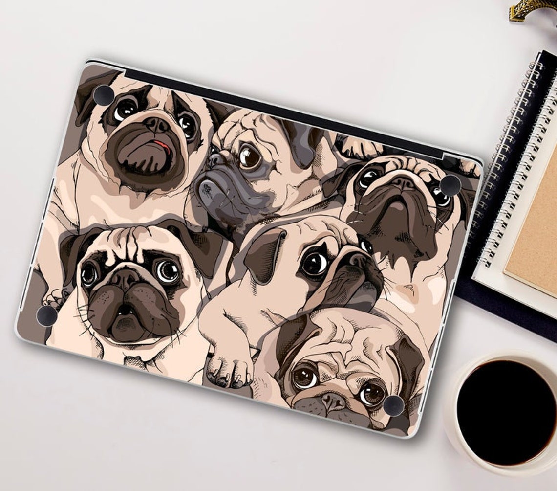 Pug Laptop Skin Dog Pattern Notebook Vinyl Decal Dell Hp | Etsy