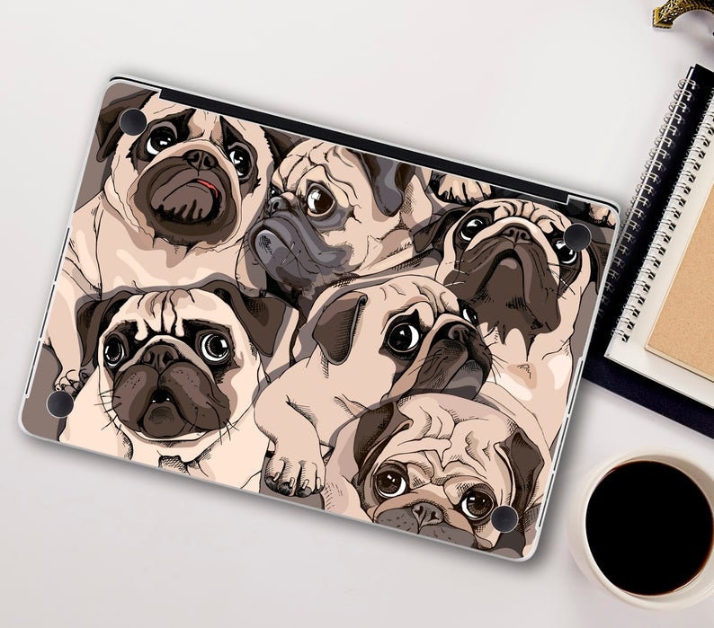 Pug Laptop Skin Dog Pattern Notebook Vinyl Decal Dell Hp | Etsy